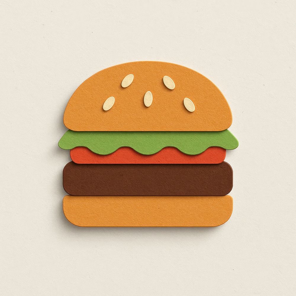 Colorful layered burger illustration | Free Photo Illustration - rawpixel