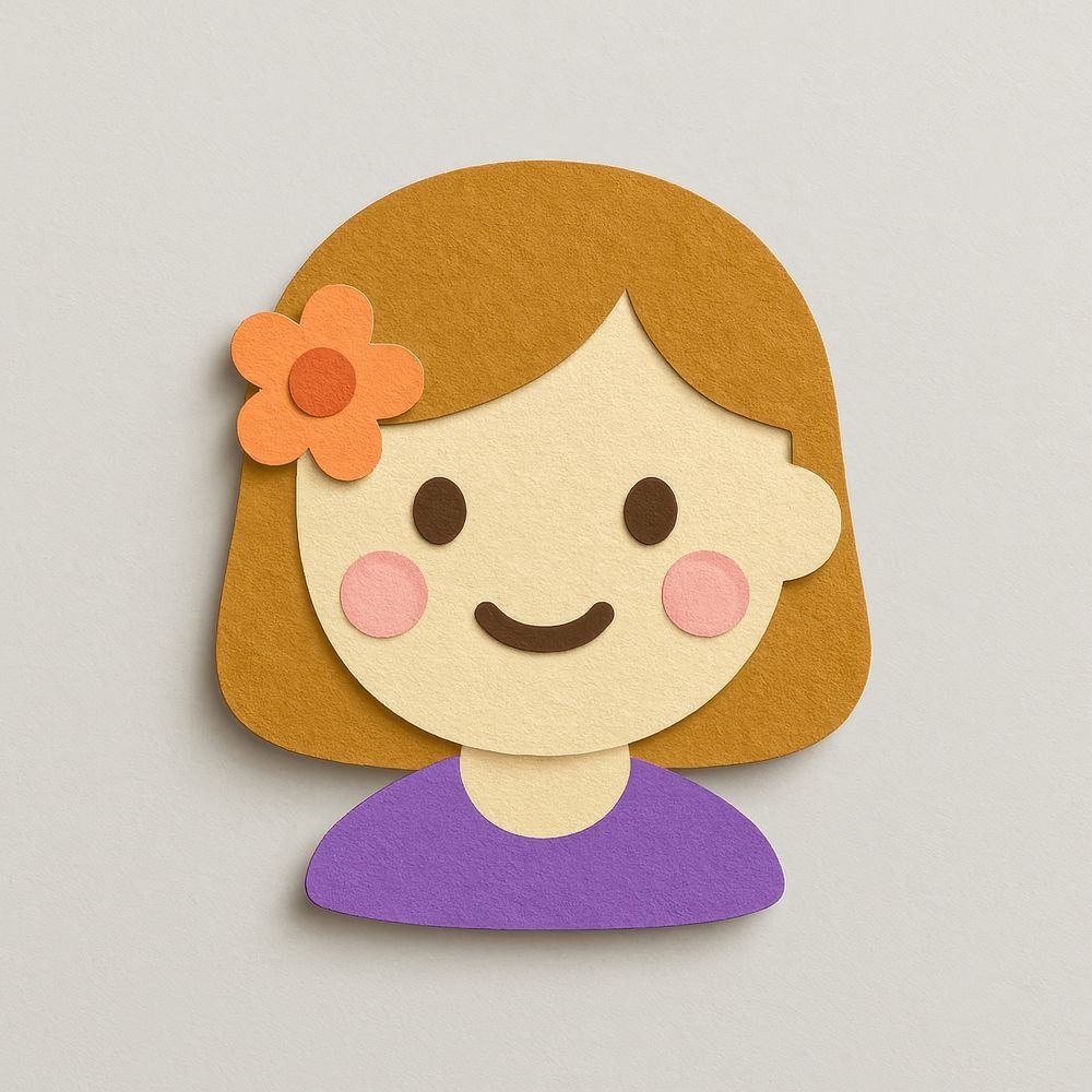 Cute paper girl illustration | Free Photo Illustration - rawpixel