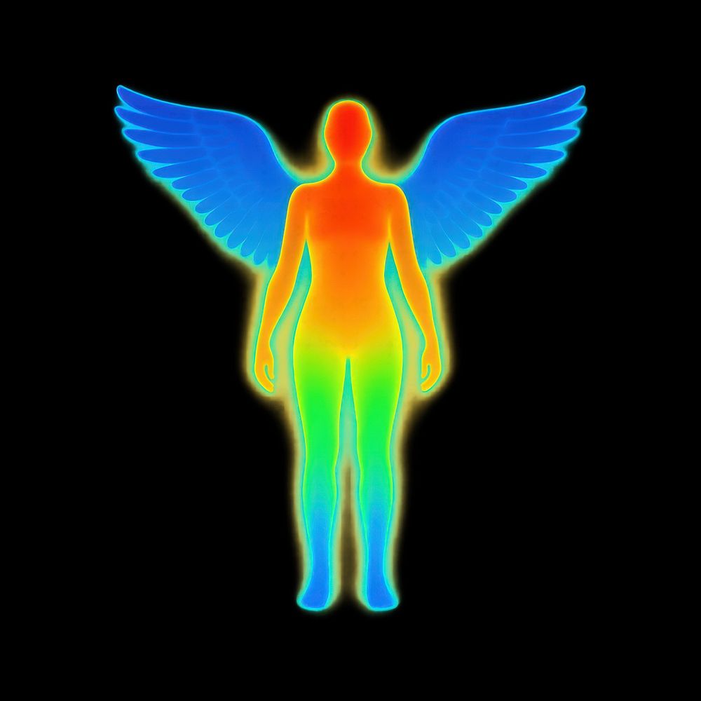 Colorful angelic aura silhouette | Free Photo Illustration - rawpixel