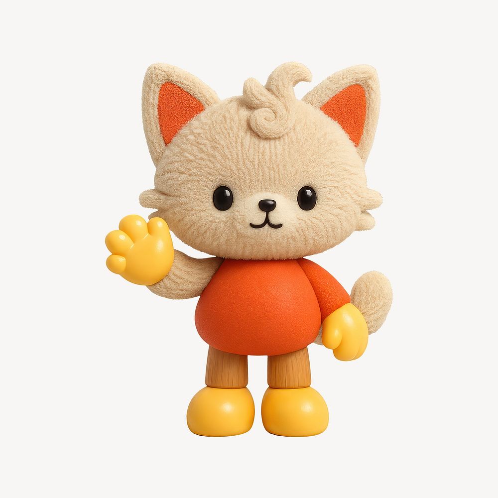 Cute cartoon cat waving hello | Free Photo Illustration - rawpixel