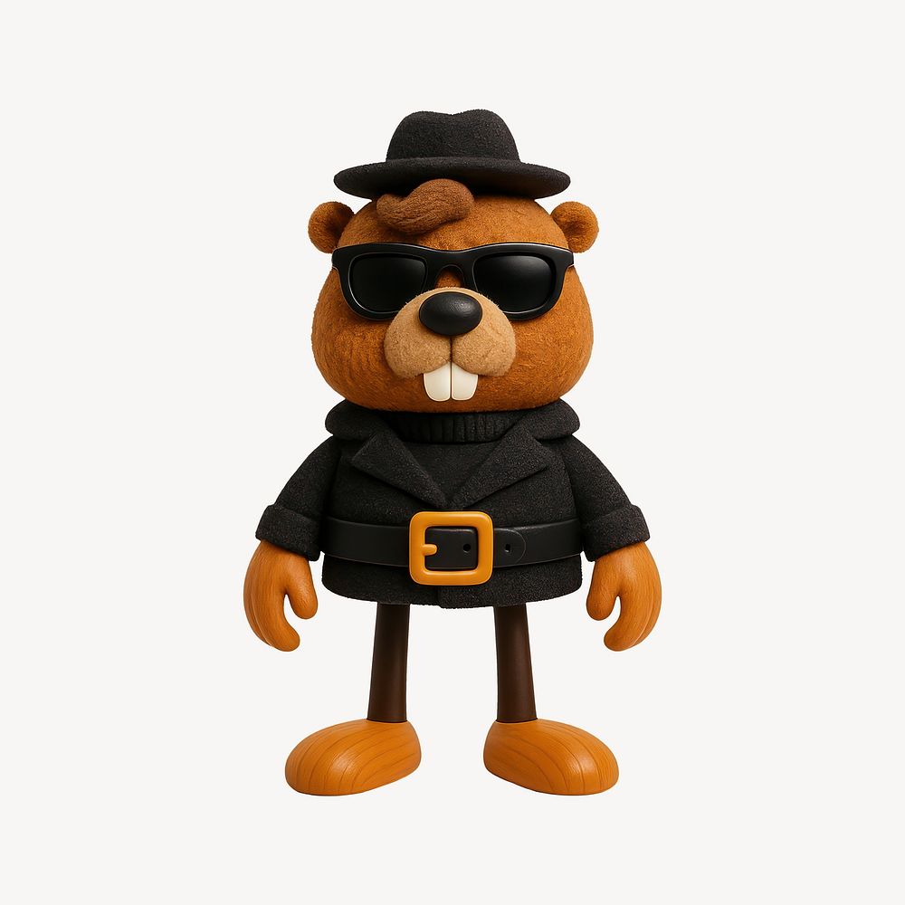 Stylish cartoon beaver detective | Free Photo Illustration - rawpixel