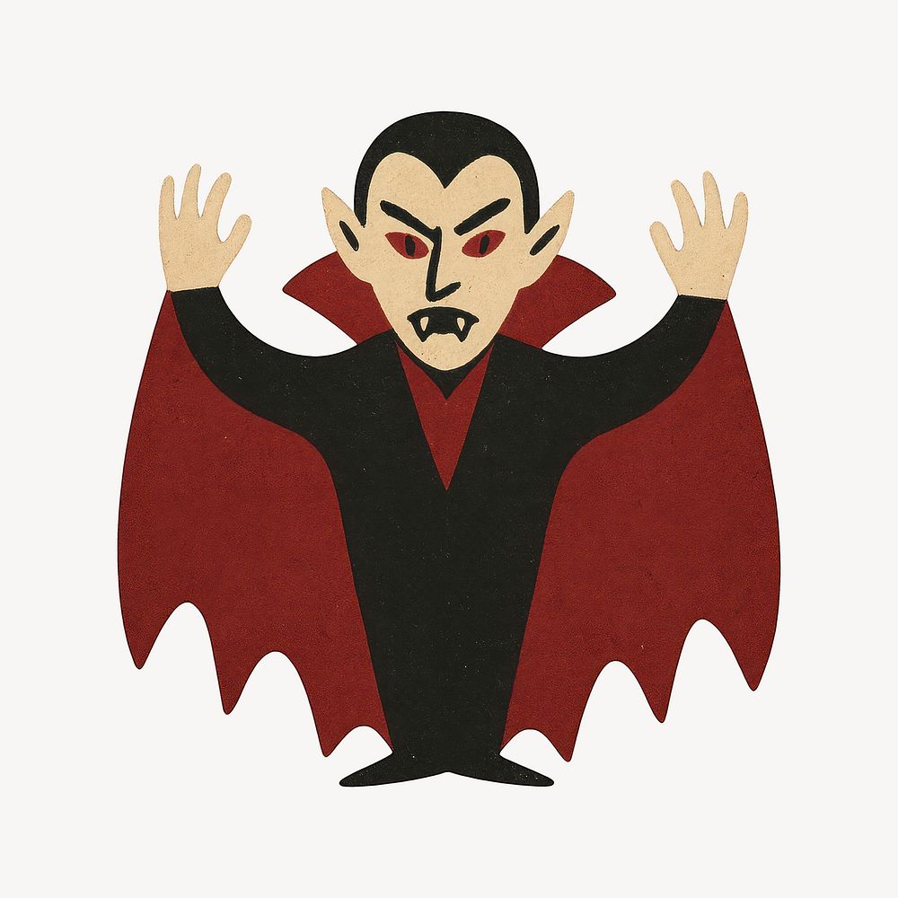 Cartoon vampire with raised arms | Free Photo Illustration - rawpixel
