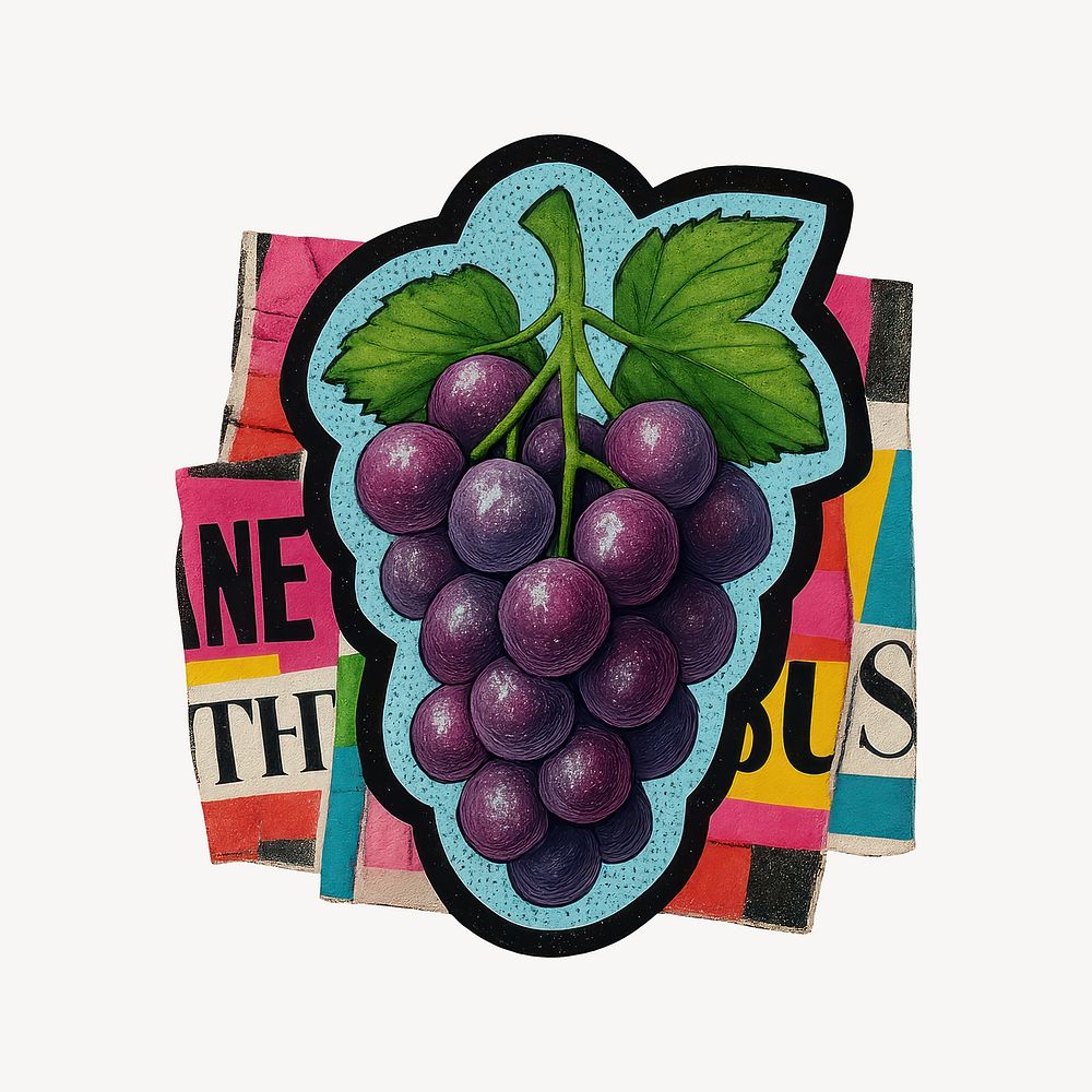 Vibrant grapes collage art | Free Photo Illustration - rawpixel
