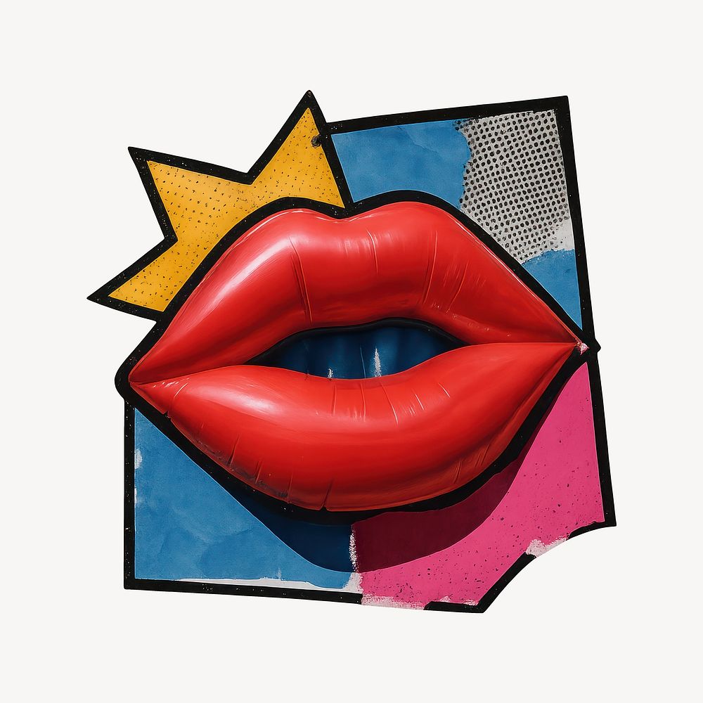 Bold pop art lips graphic | Free Photo Illustration - rawpixel