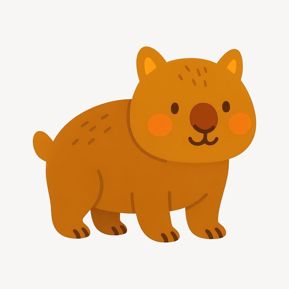 Cute cartoon wombat illustration | Free Photo Illustration - rawpixel