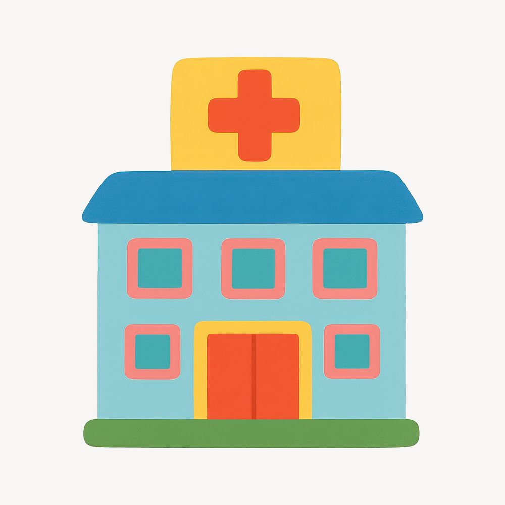Colorful hospital building illustration | Free Photo Illustration ...
