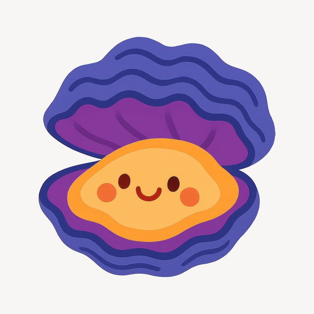 Cute smiling clam illustration | Free Photo Illustration - rawpixel
