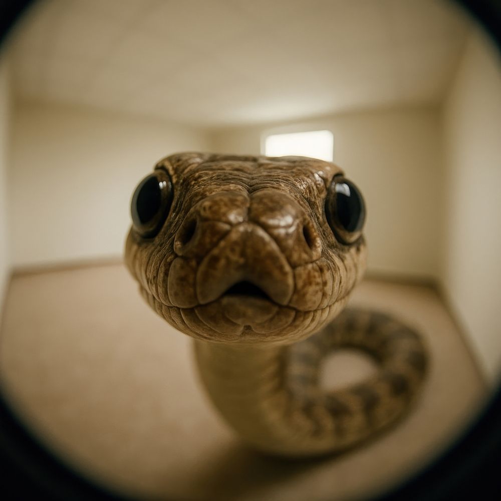 Curious snake through fisheye lens | Free Photo - rawpixel