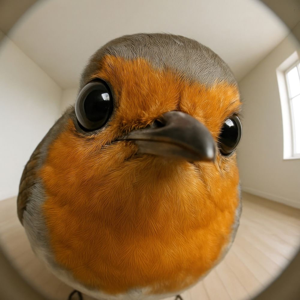 Curious bird in fisheye view | Free Photo - rawpixel