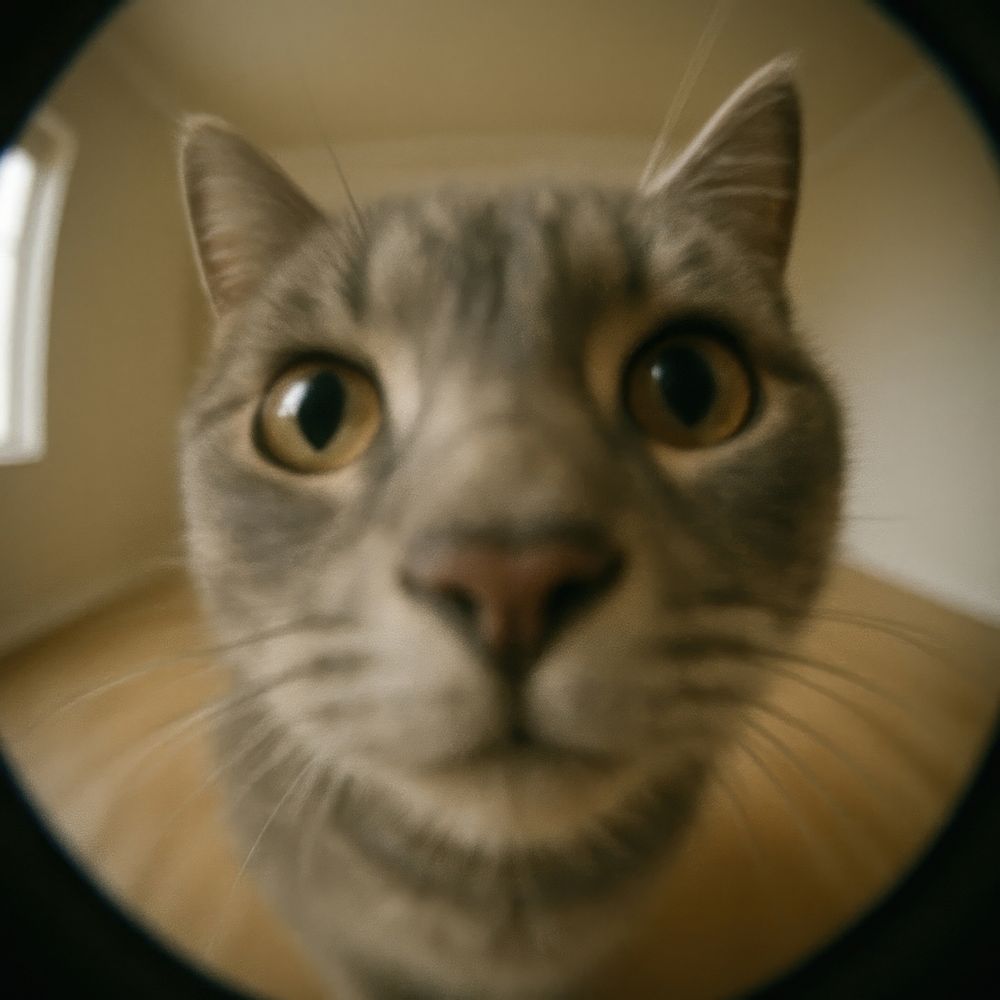 Curious cat fisheye view | Free Photo - rawpixel