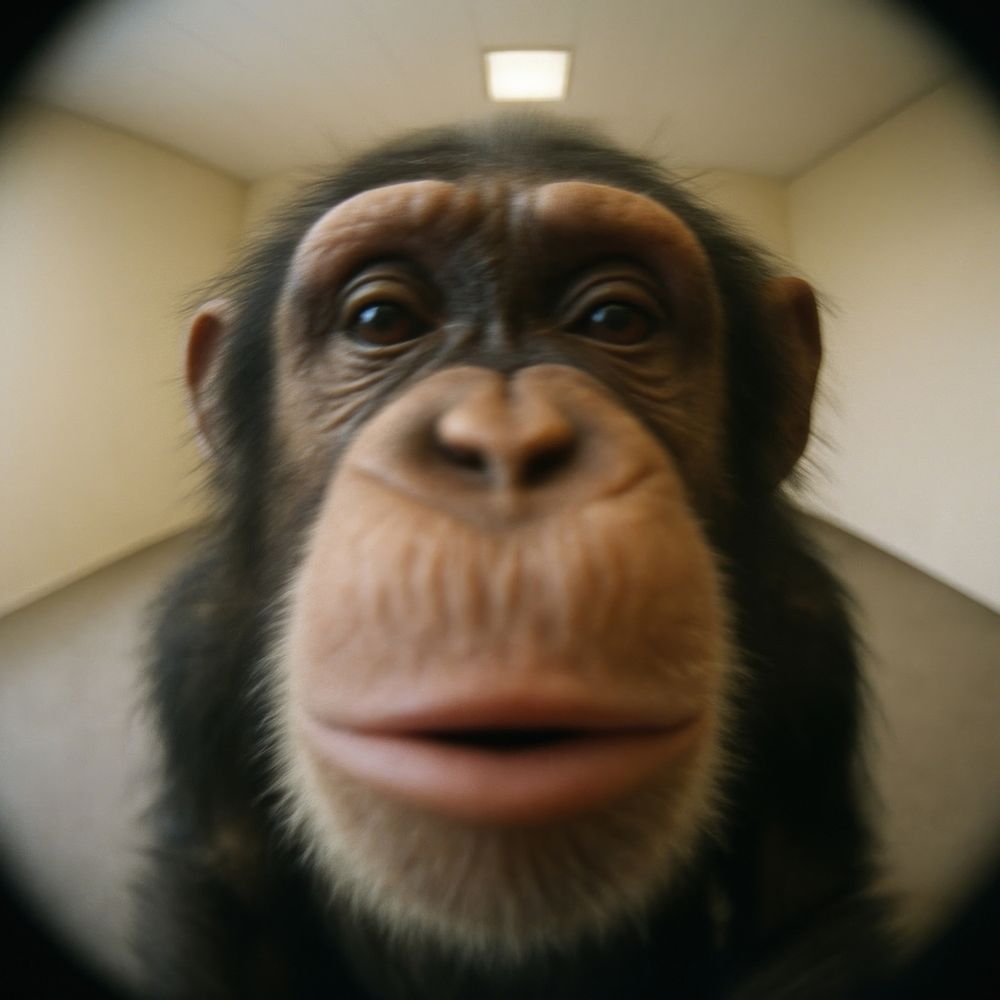 Curious chimpanzee close-up gaze | Free Photo - rawpixel