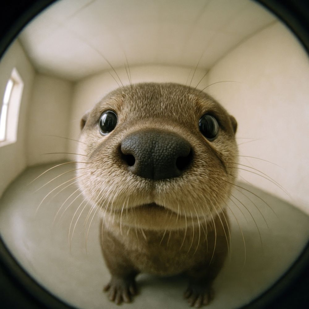 Adorable otter fisheye lens | Free Photo - rawpixel