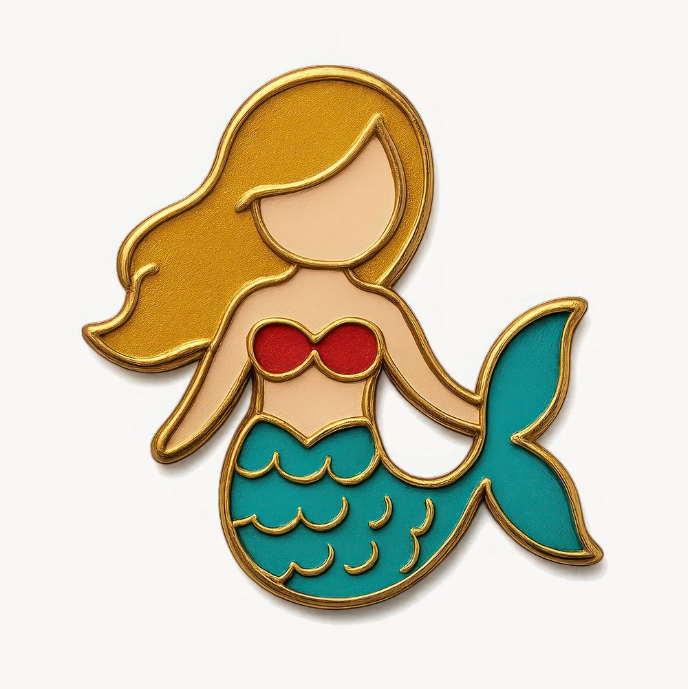 Colorful mermaid enamel pin design | Free Photo - rawpixel