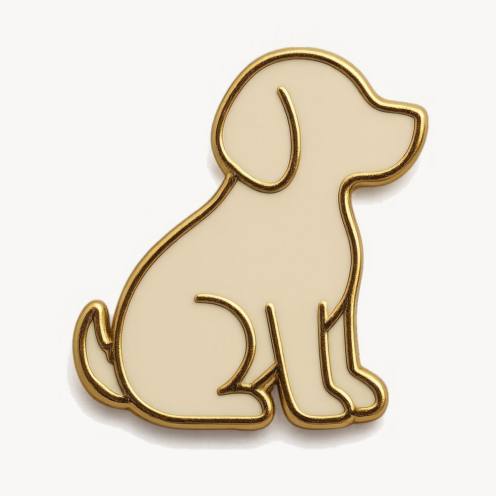 Elegant gold-outlined dog silhouette | Free Photo - rawpixel