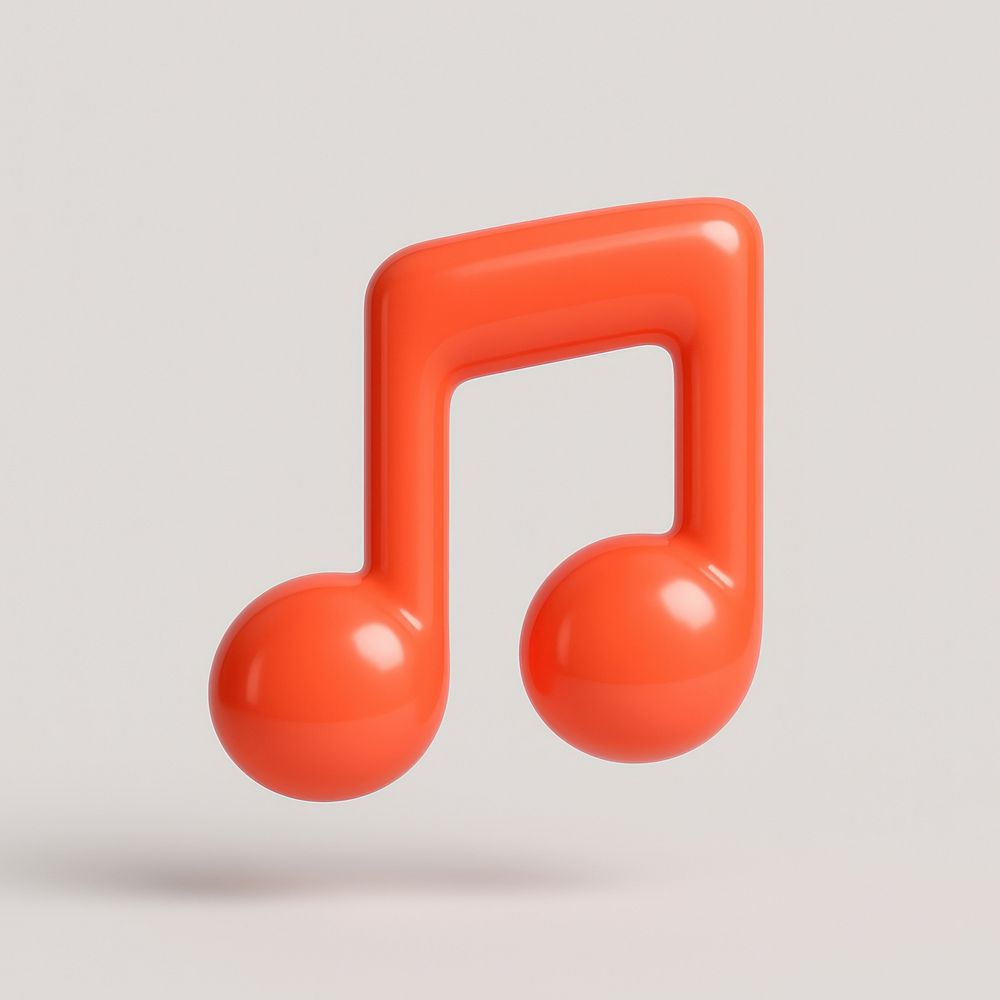 Vibrant 3D orange music note | Free Photo Illustration - rawpixel
