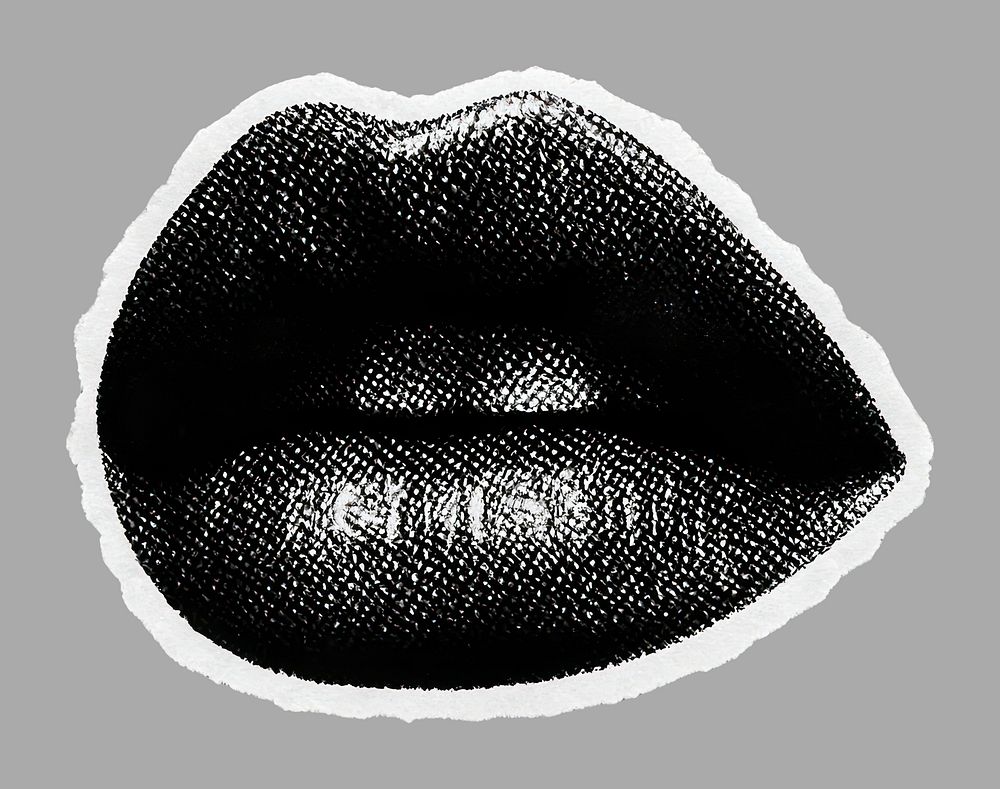 Monochrome dotted lips illustration vector | Free Vector - rawpixel