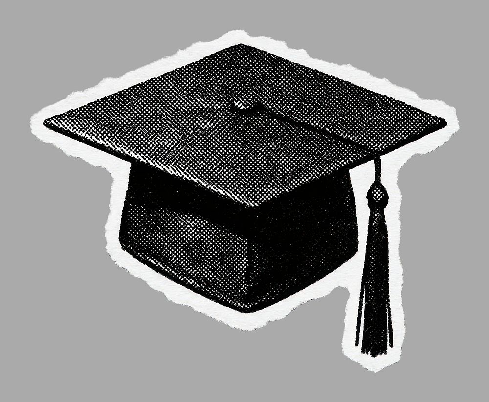 Vintage graduation cap illustration vector | Free Vector - rawpixel
