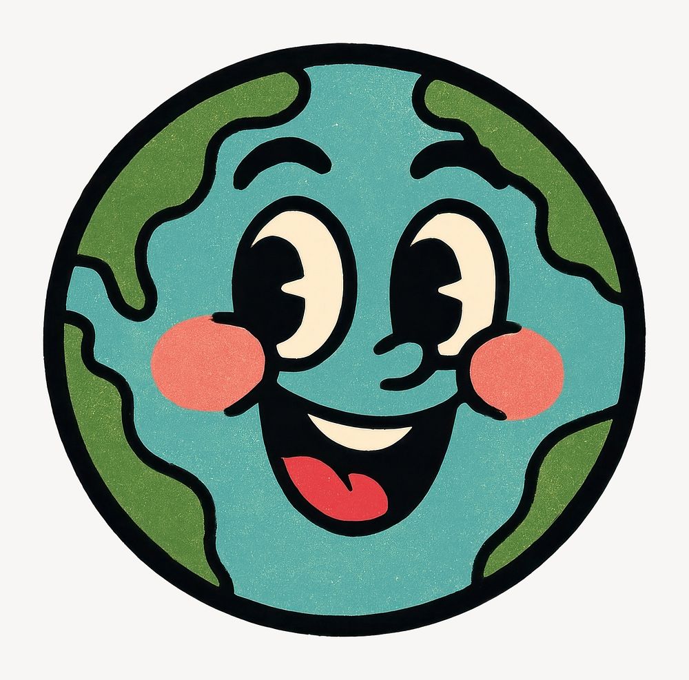 Smiling Earth cartoon illustration vector | Free Vector - rawpixel