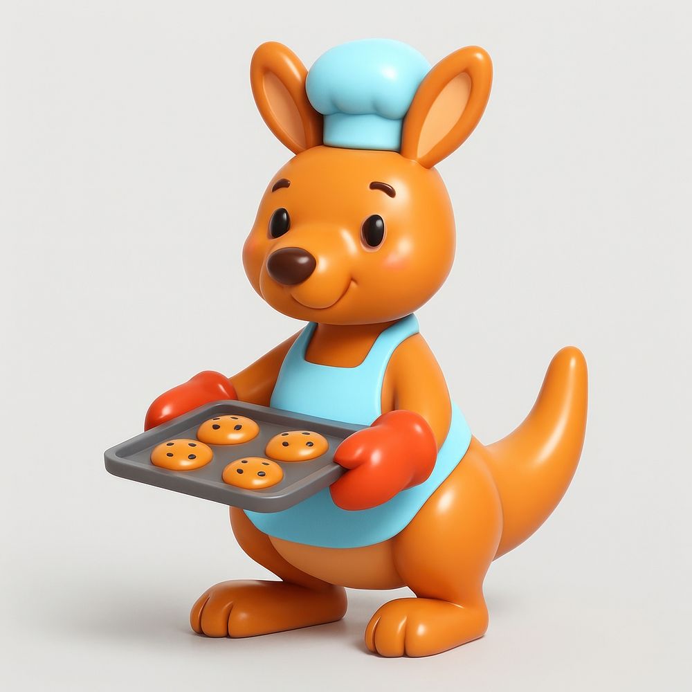Cartoon kangaroo baking cookies | Free Photo Illustration - rawpixel