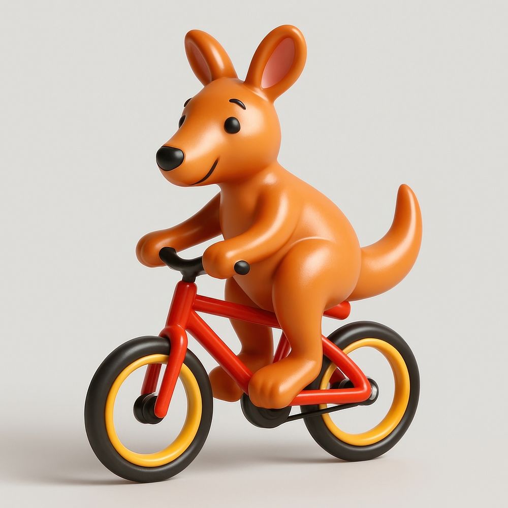 Kangaroo cycling playful toy | Free Photo Illustration - rawpixel
