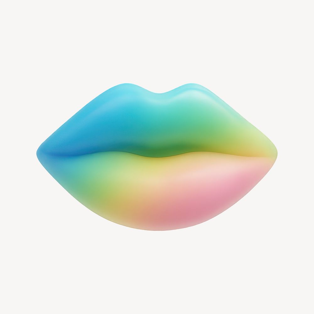 Colorful gradient lips illustration | Free Photo Illustration - rawpixel