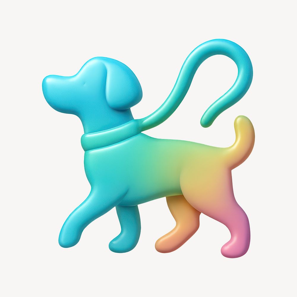Colorful 3D gradient dog illustration | Free Photo Illustration - rawpixel