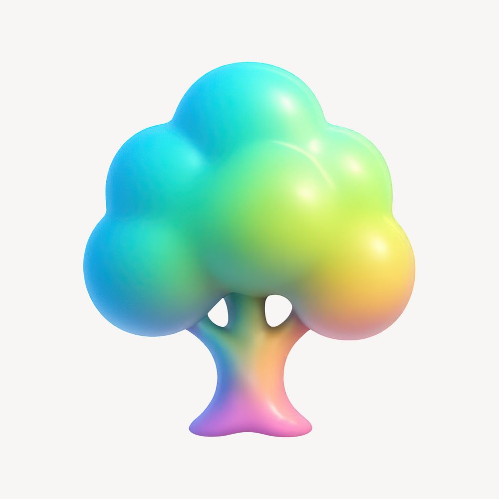 Colorful 3D abstract tree | Free Photo Illustration - rawpixel