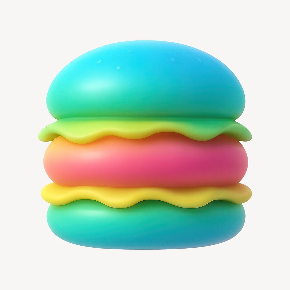 Colorful 3D abstract burger | Free Photo Illustration - rawpixel