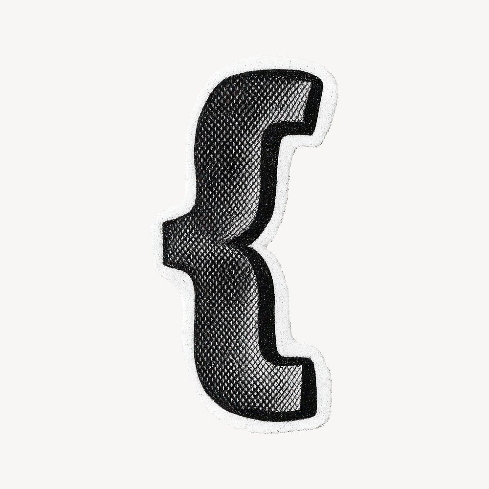 Textured black curly bracket illustration | Free Photo Illustration ...