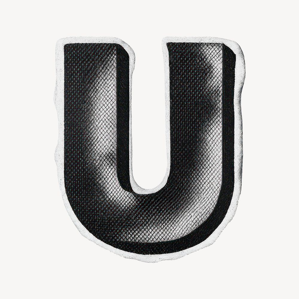 Textured black letter U illustration | Free Photo Illustration - rawpixel