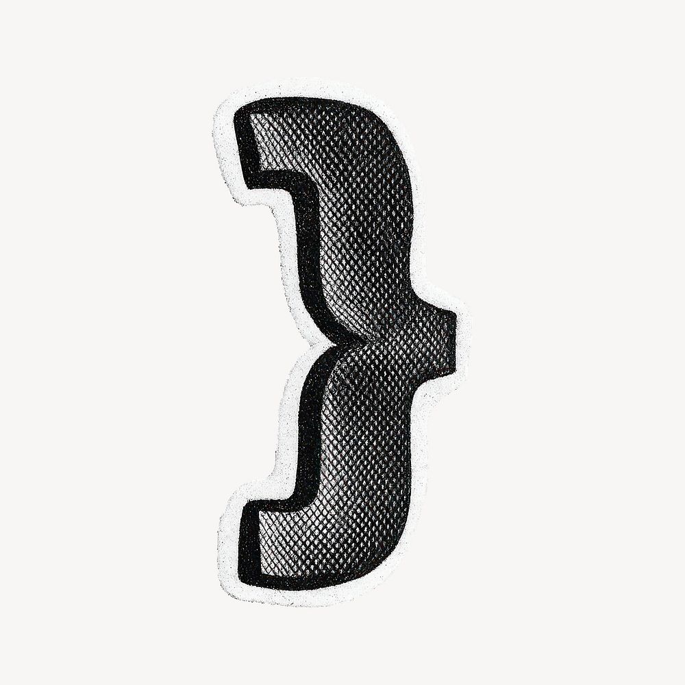 Textured black curly bracket illustration | Free Photo Illustration ...