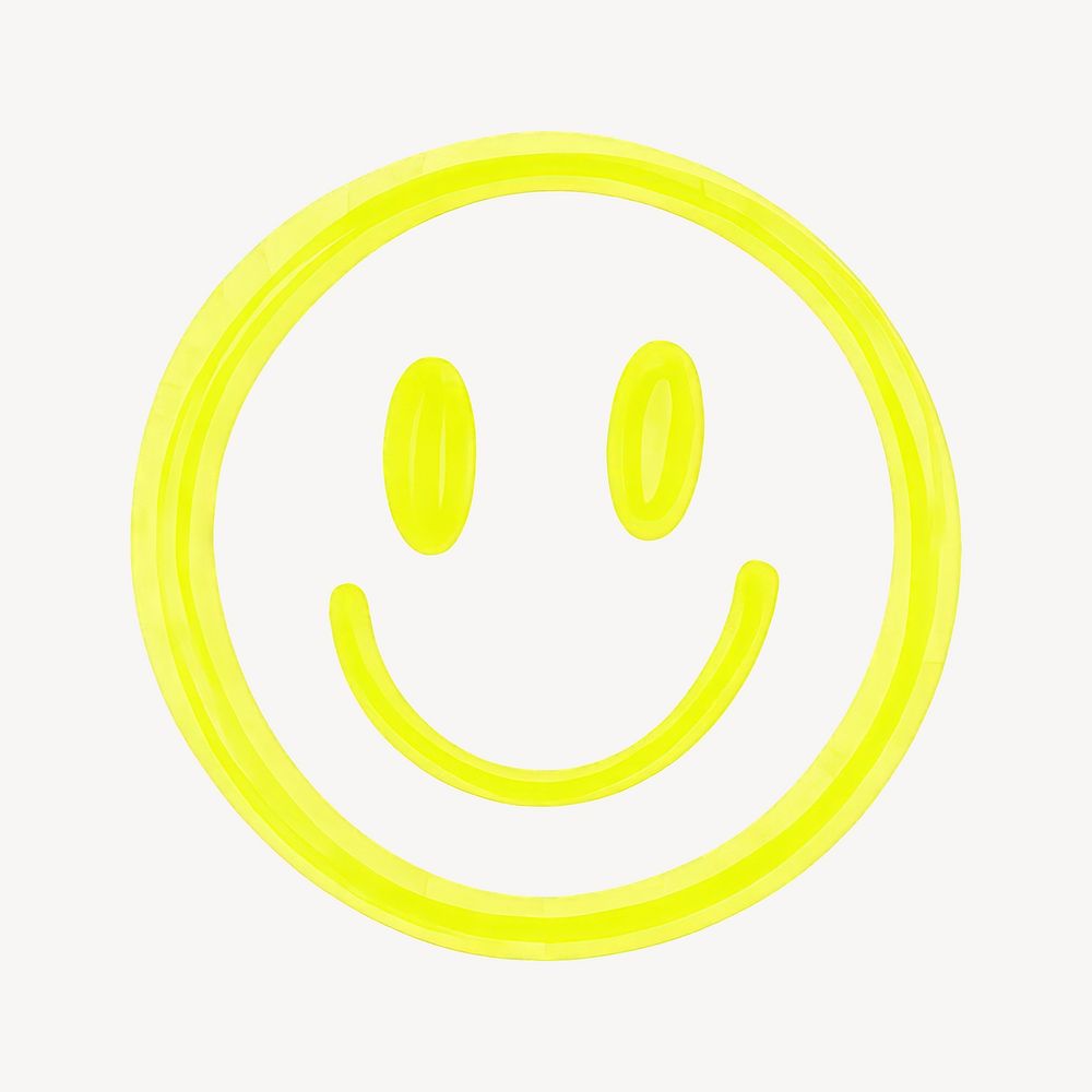 Bright neon smiley face illustration | Free Photo Illustration - rawpixel