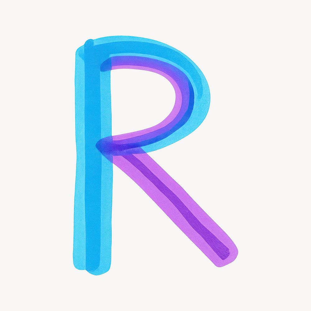 Colorful layered letter R | Free Photo Illustration - rawpixel
