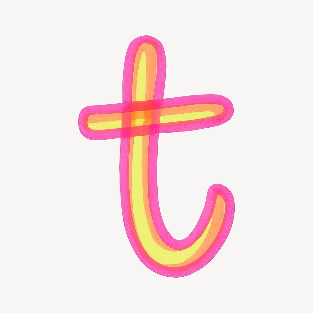 Colorful hand-drawn letter T | Free Photo Illustration - rawpixel