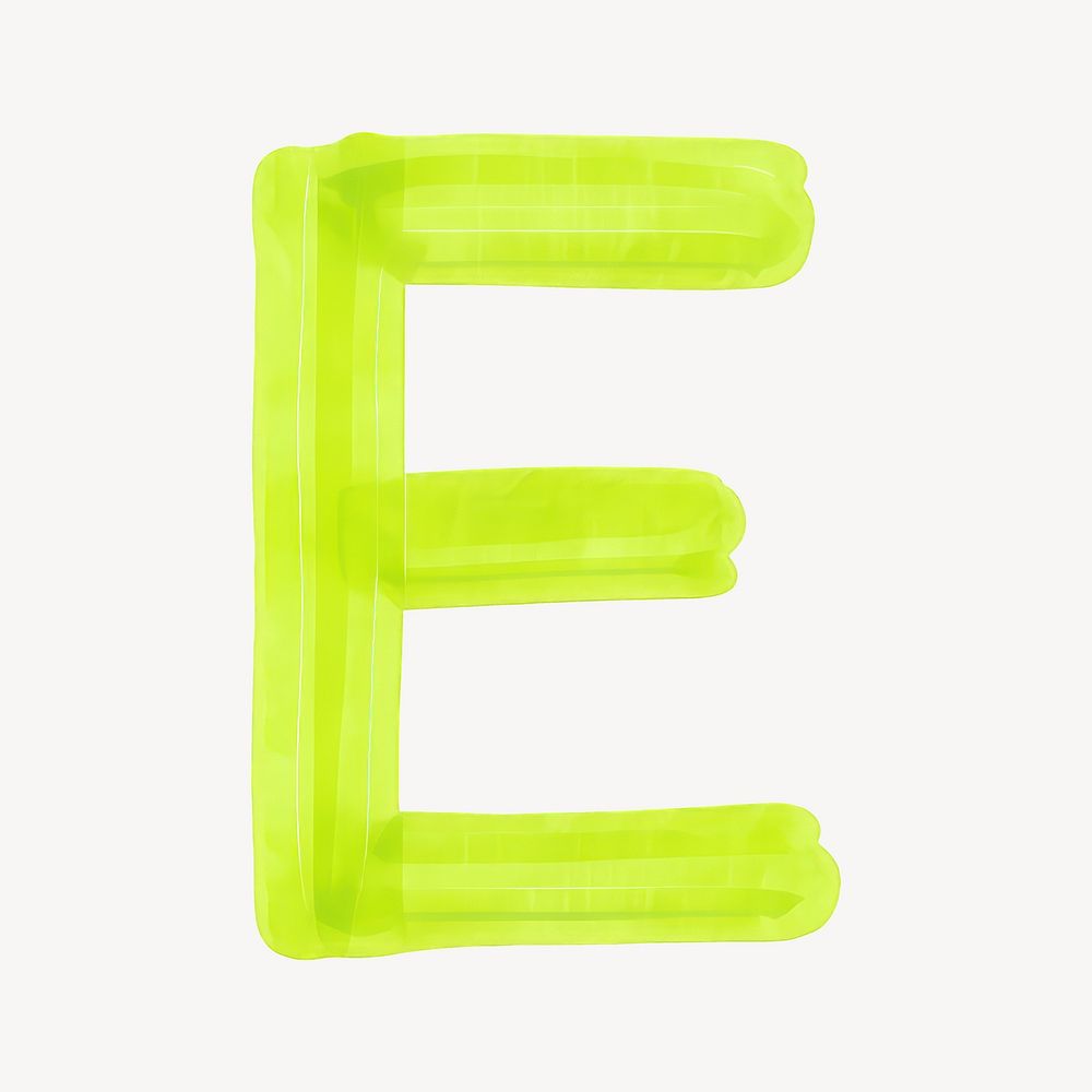 Green translucent letter E | Free Photo Illustration - rawpixel