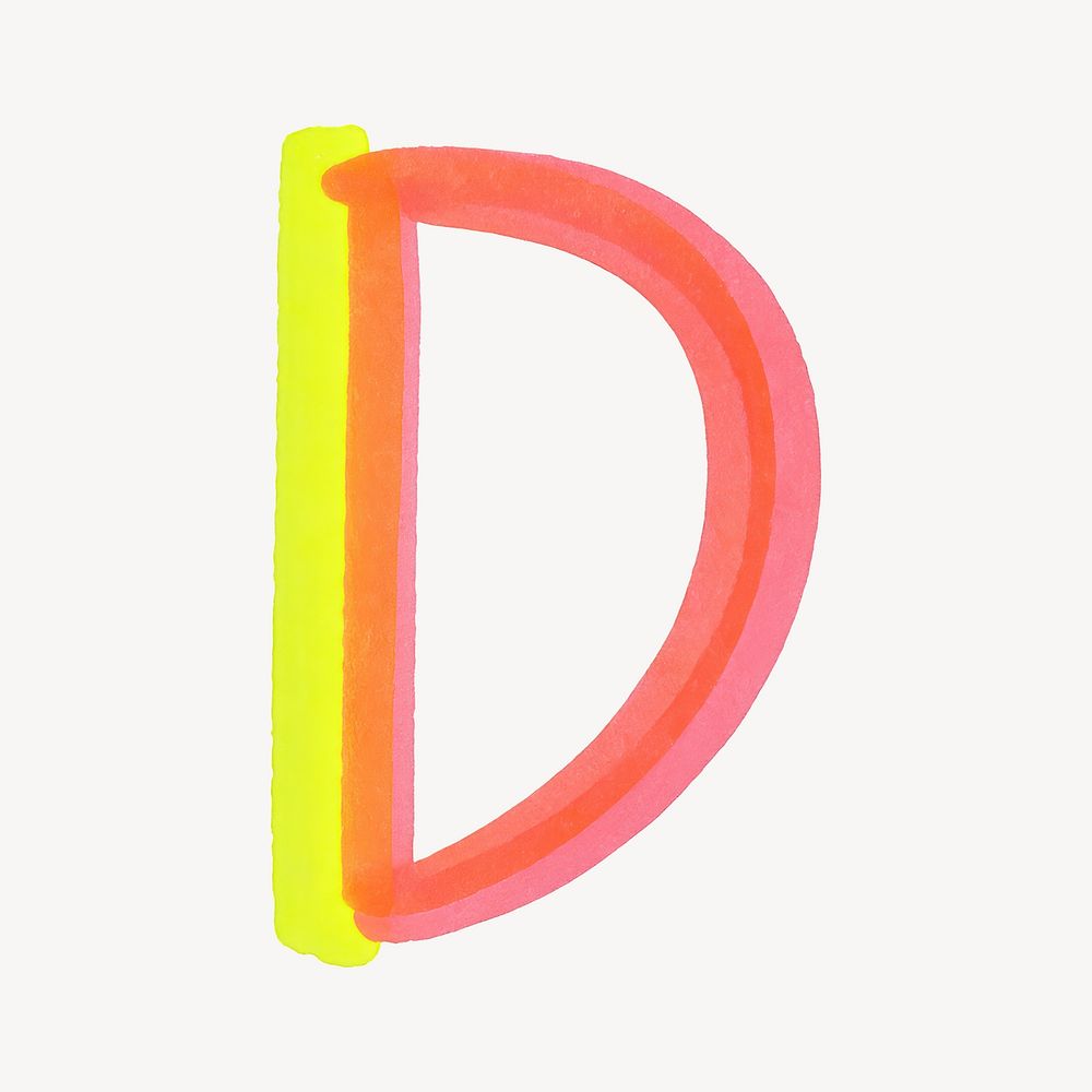 Colorful neon letter D | Free Photo Illustration - rawpixel