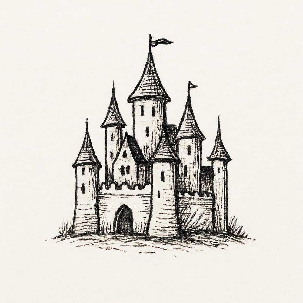 Whimsical medieval castle illustration | Free Photo Illustration - rawpixel