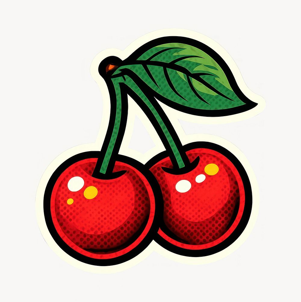 Vibrant cherries cartoon illustration. | Free Photo Illustration - rawpixel