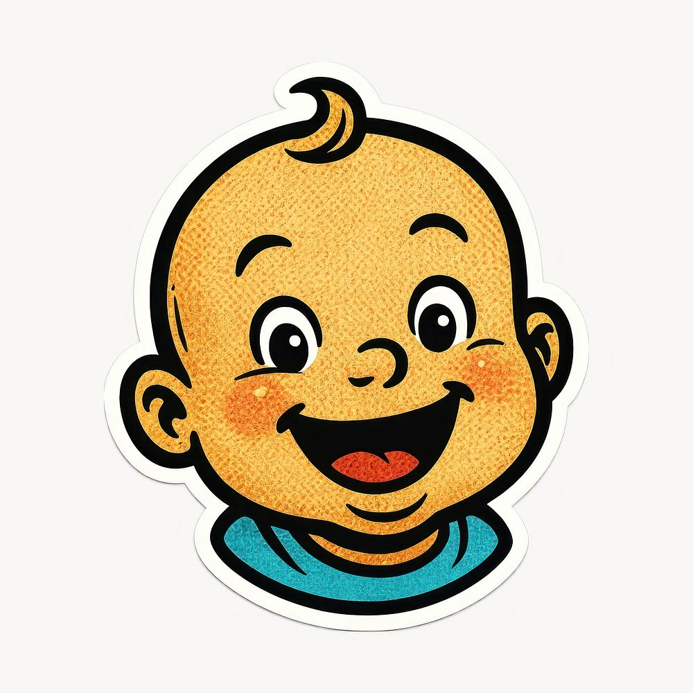 Smiling cartoon baby face | Free Photo Illustration - rawpixel