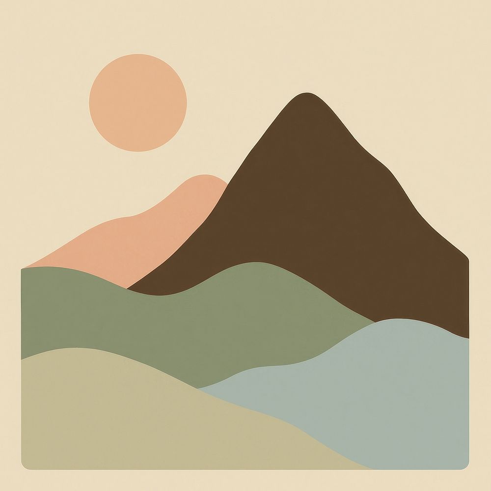 Abstract landscape with geometric shapes | Free Photo Illustration ...