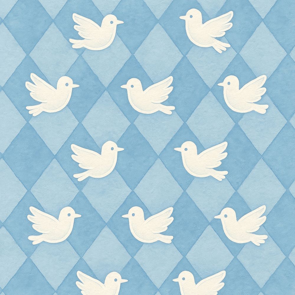 Patterned sky with flying doves | Free Photo Illustration - rawpixel