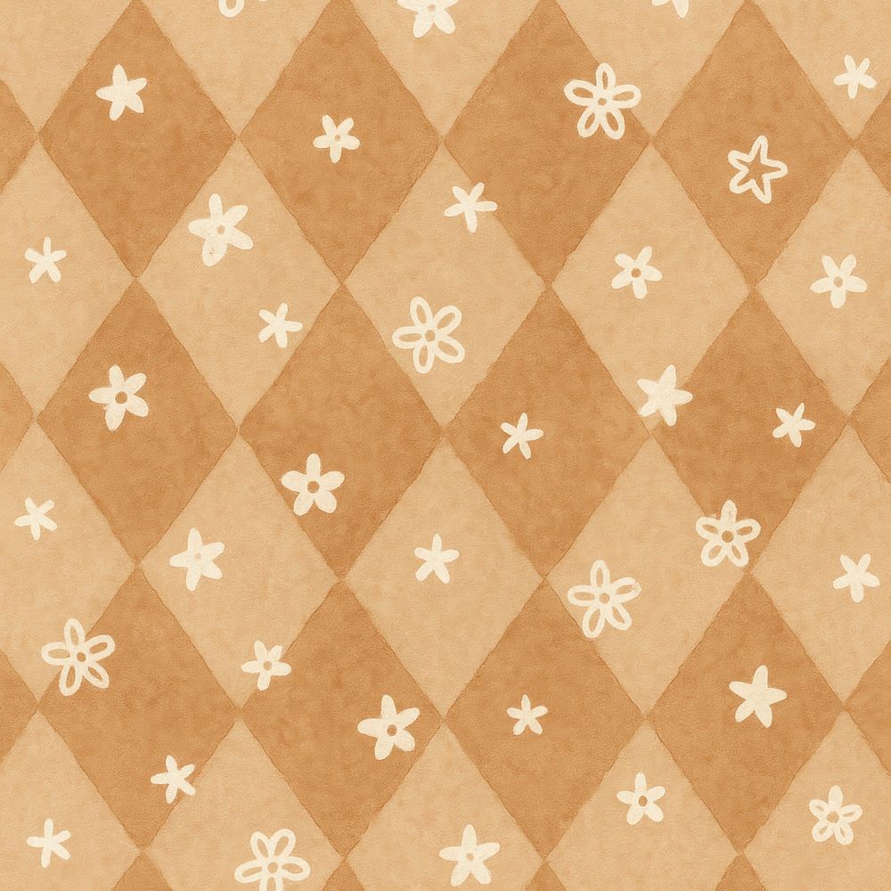 Retro floral diamond pattern background | Free Photo Illustration ...