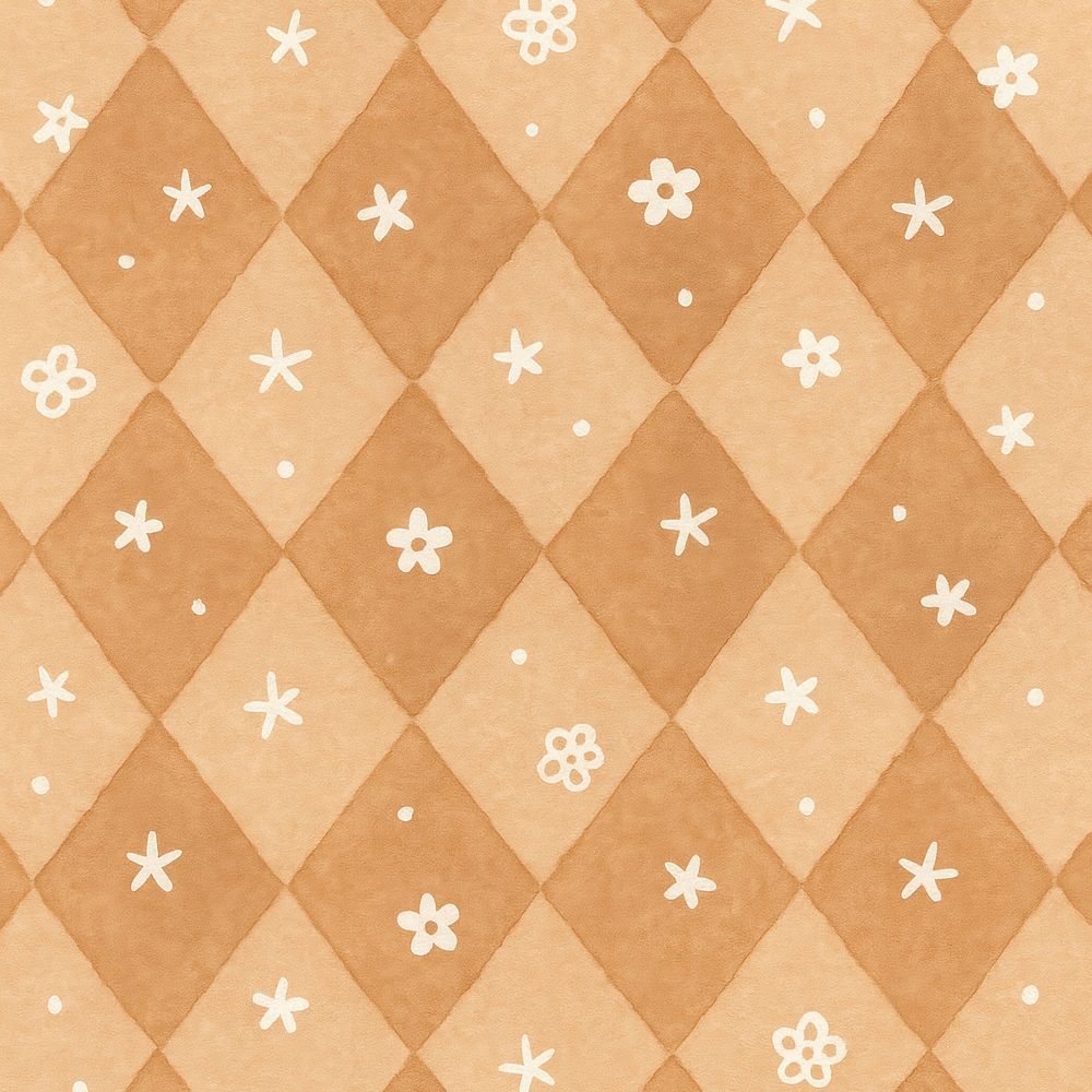 Vintage floral diamond pattern | Free Photo Illustration - rawpixel