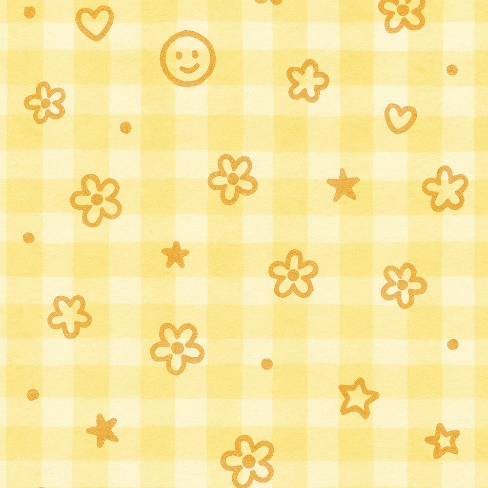 Cheerful yellow checkered background | Free Photo Illustration - rawpixel