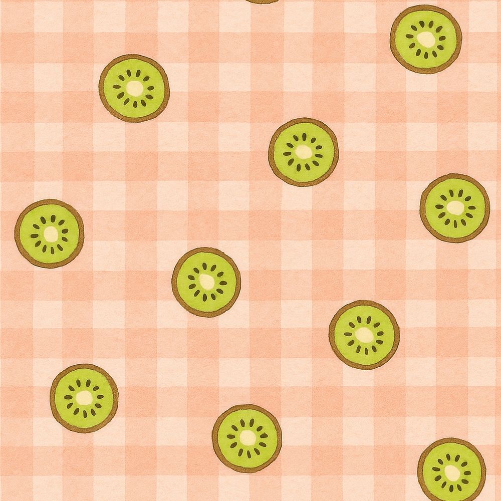 Kiwi pattern on checkered background | Free Photo Illustration - rawpixel