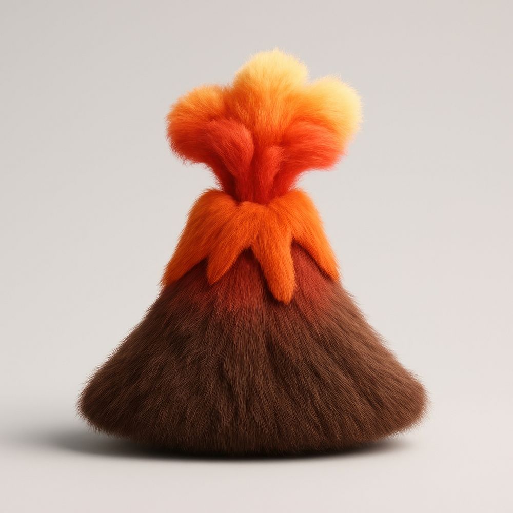 Furry volcano with vibrant colors | Free Photo Illustration - rawpixel