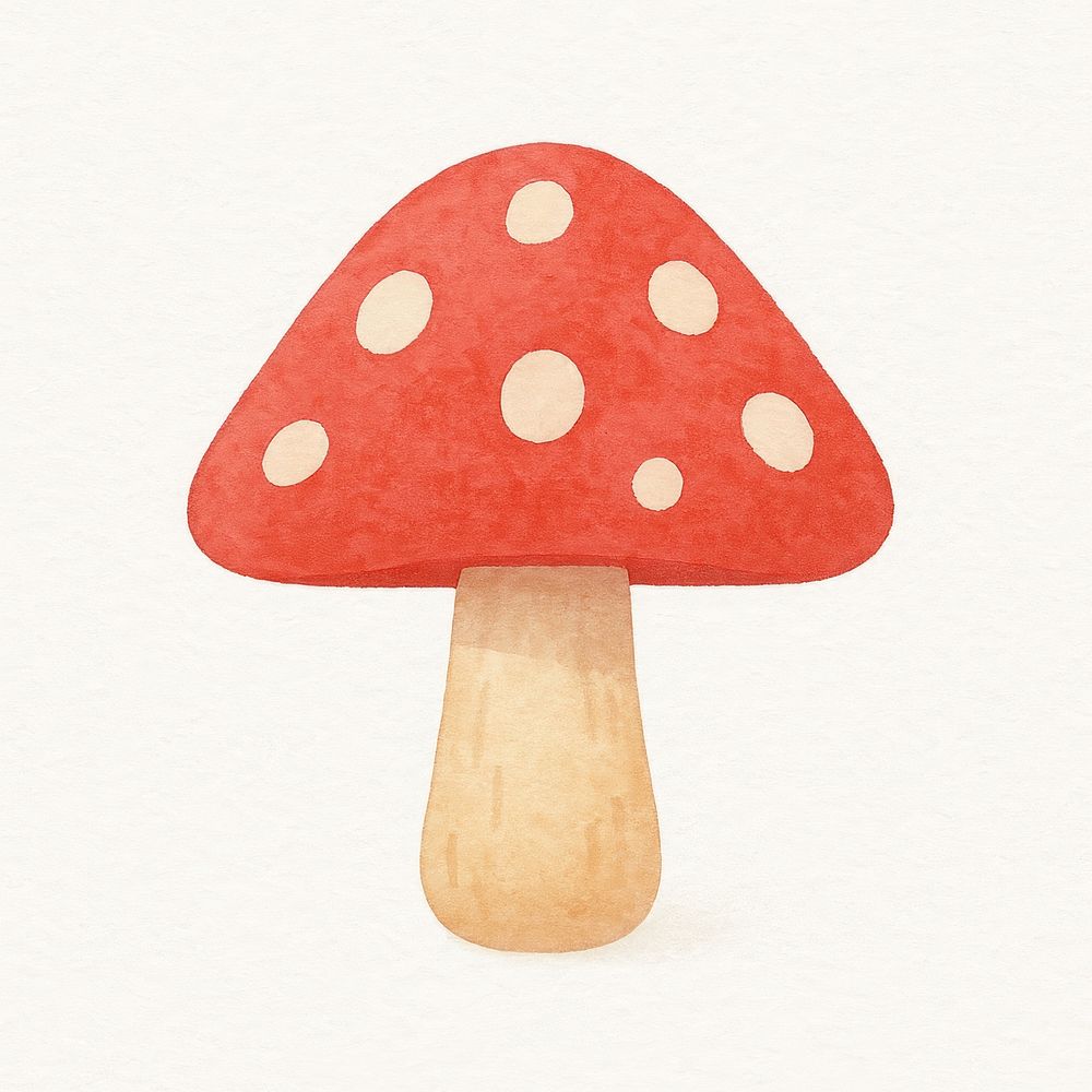 Whimsical red mushroom illustration | Free Photo Illustration - rawpixel