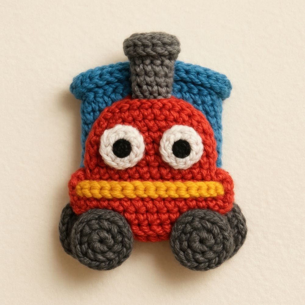 Colorful crochet train toy | Free Photo Illustration - rawpixel