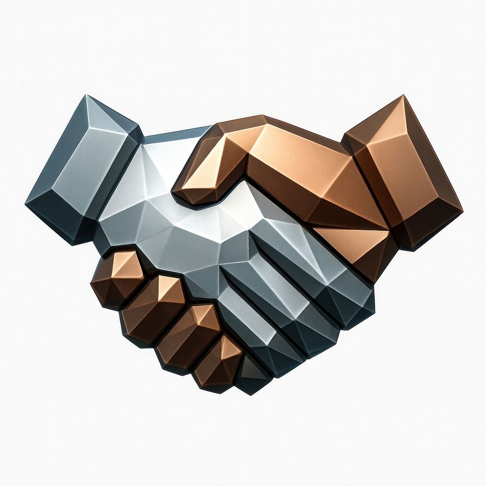 Geometric handshake symbolizes partnership | Free Photo Illustration ...