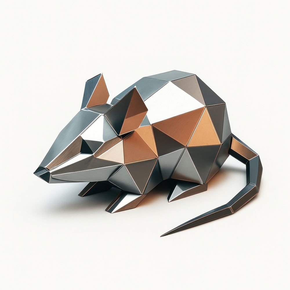 Geometric metallic rat sculpture illustration | Free Photo Illustration ...